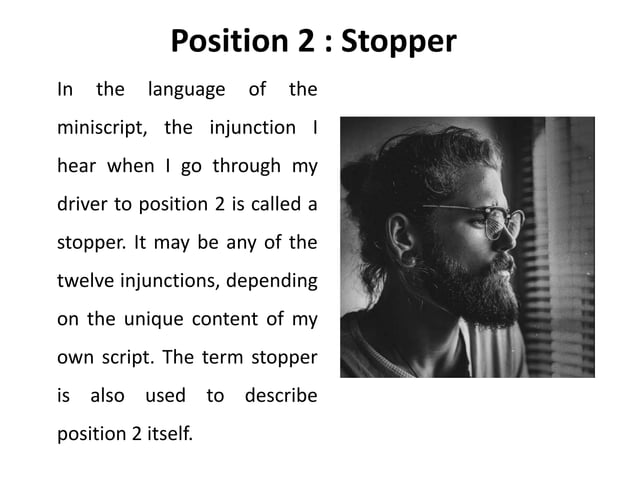 Position 2 stopper (mini script) transactional analysis - Manu Melwin ...
