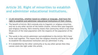 29 & 30 articles of indian constitution | PPTX