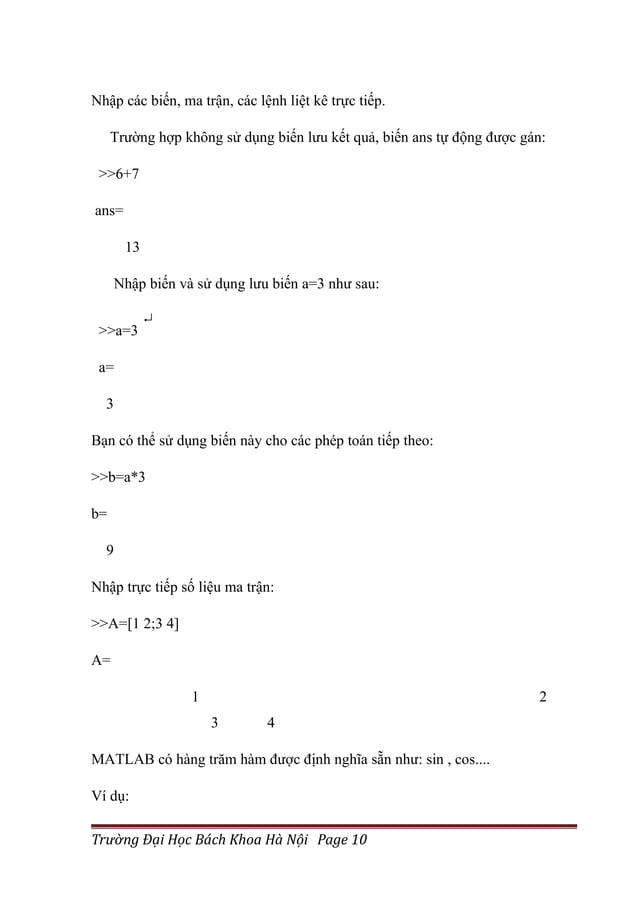 BÁO CÁO TÌM HIỂU VỀ PHẦN MỀM MATLAB VÀ ỨNG DỤNG CỦA MATLAB TRONG GIẢI MẠCH ĐIỆN | PDF