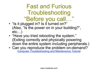 Basic Computer Operation and Troubleshooting | PPT
