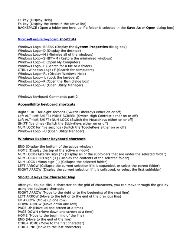 Windows XP Home / Pro Run Commands an... | DOC