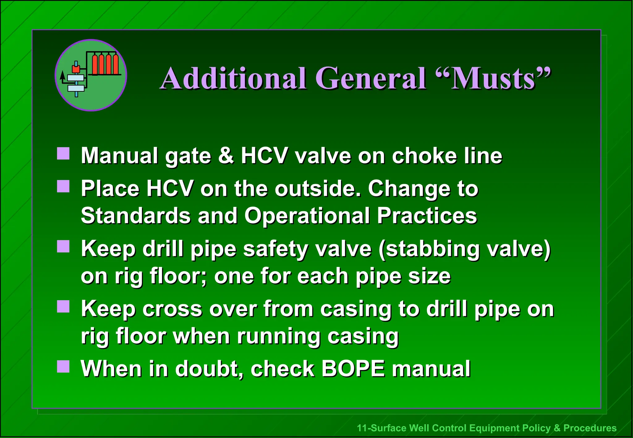 Surface Equipment Policy Procedures safe | PPT