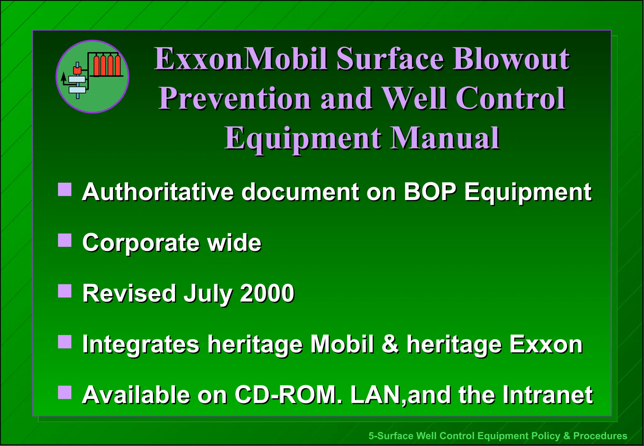 Surface Equipment Policy Procedures safe | PPT