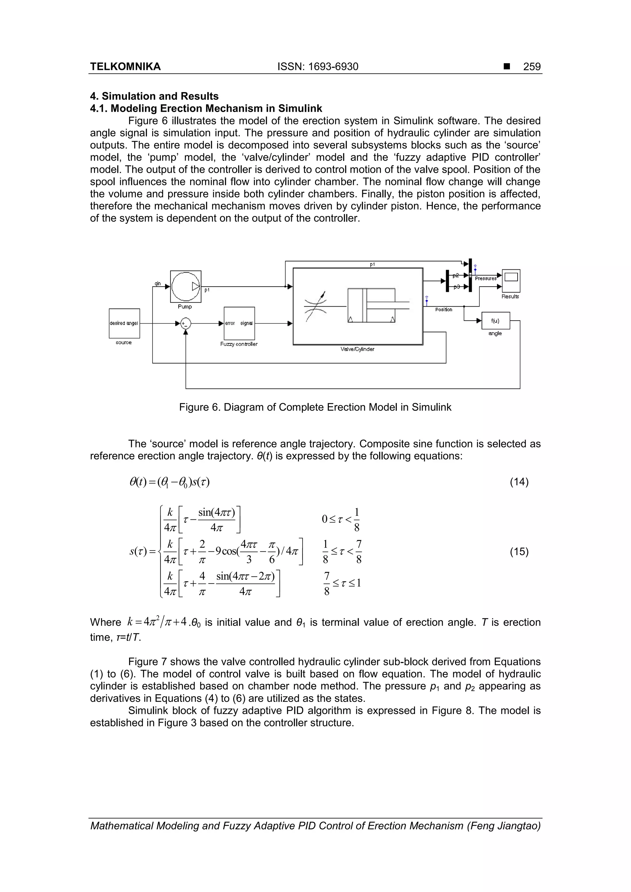 Mathematical Modeling and Fuzzy Adaptive PID Control of Erection Mechanism | PDF