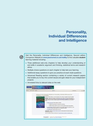 Personality individual differences and intelligence 2nd ed Edition John ...