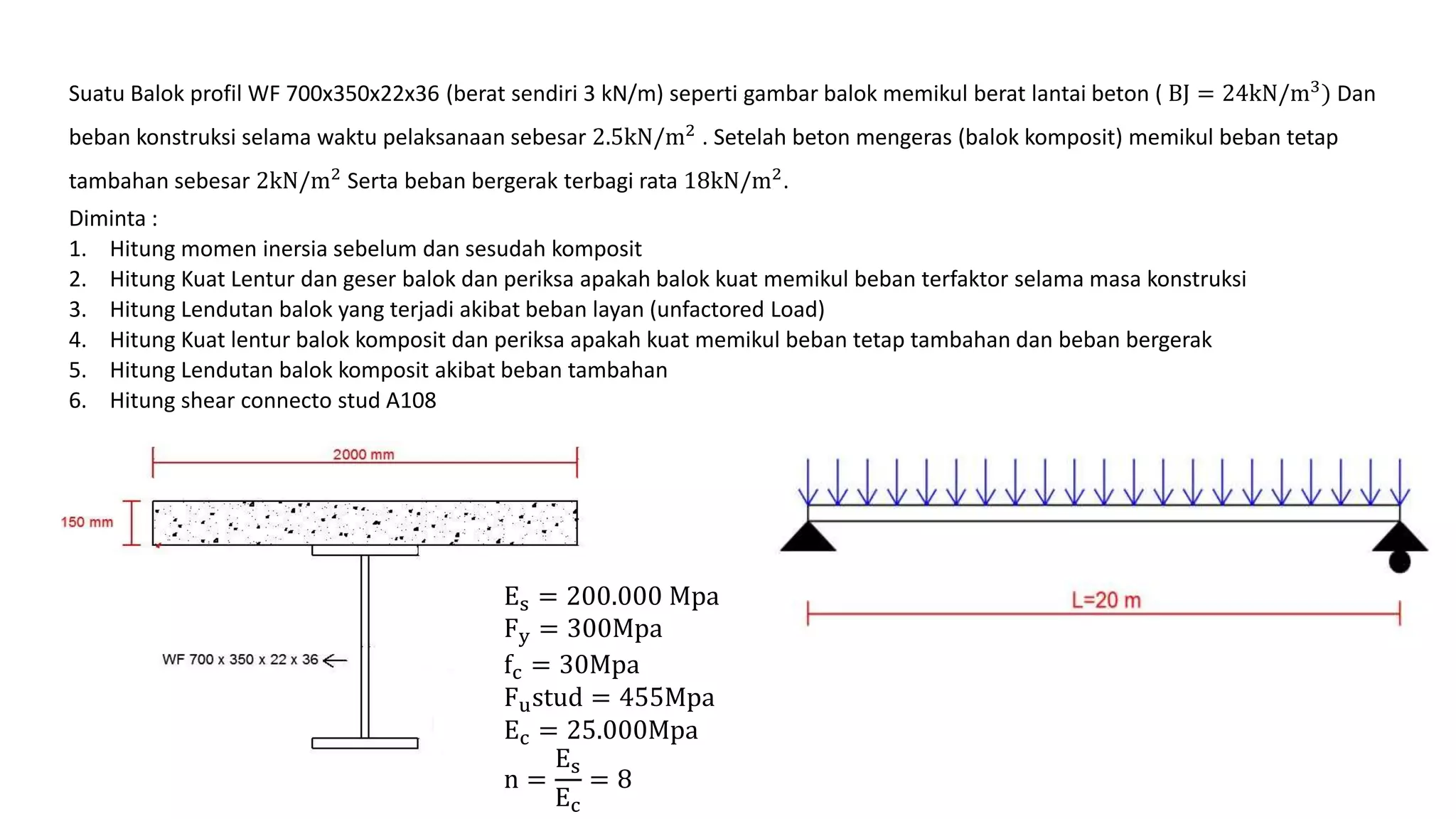 menghitung Momen Ultimate baja komposit | PPTX