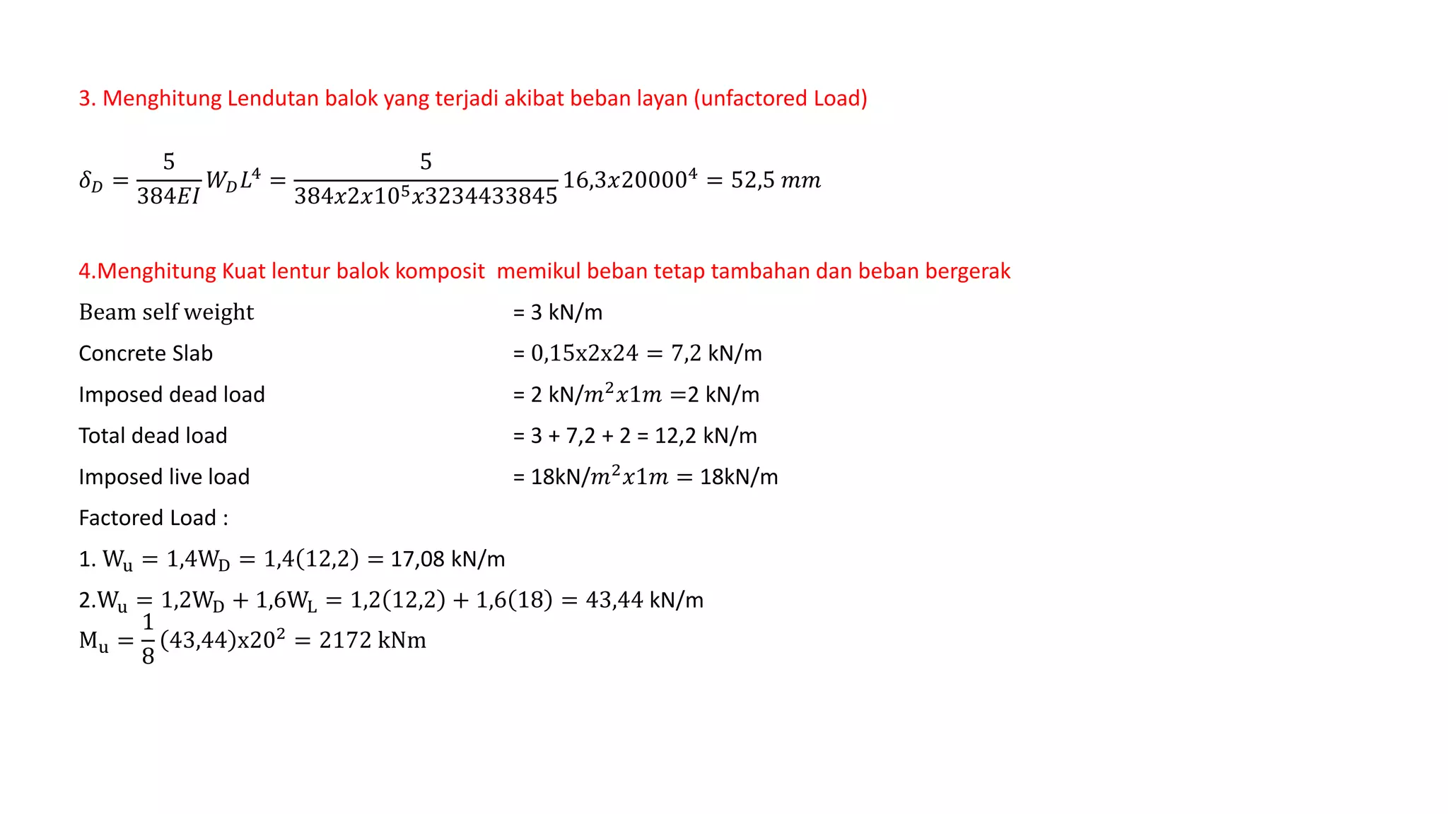 menghitung Momen Ultimate baja komposit | PPTX
