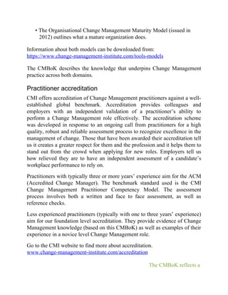 The Effective Change Manager The Change Management Institute | PDF
