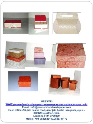 Poonam handmade paper-final | PPTX | Scrapbooking | Arts and Crafts