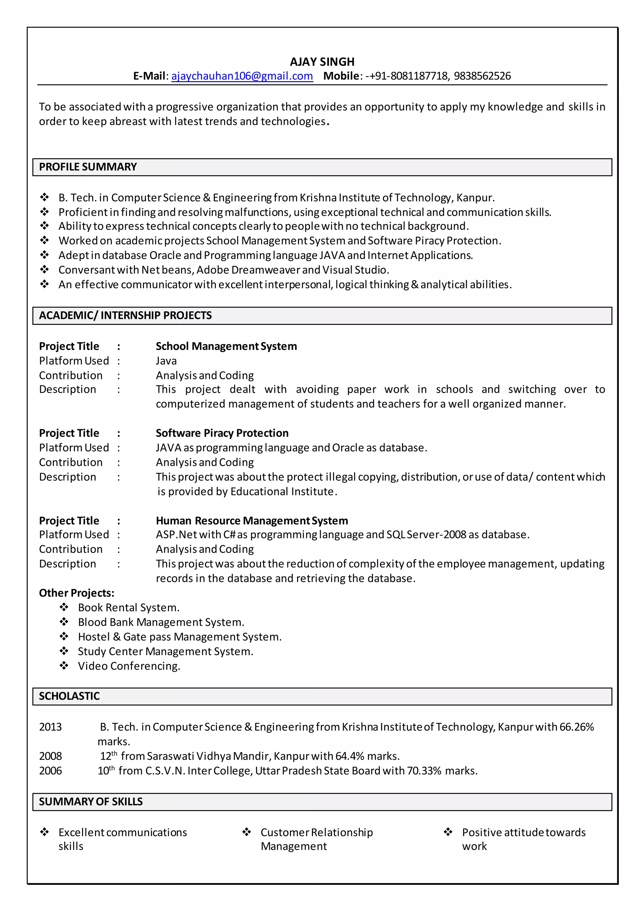 Chauhan_resume | DOCX | Computer Software and Applications | Computing