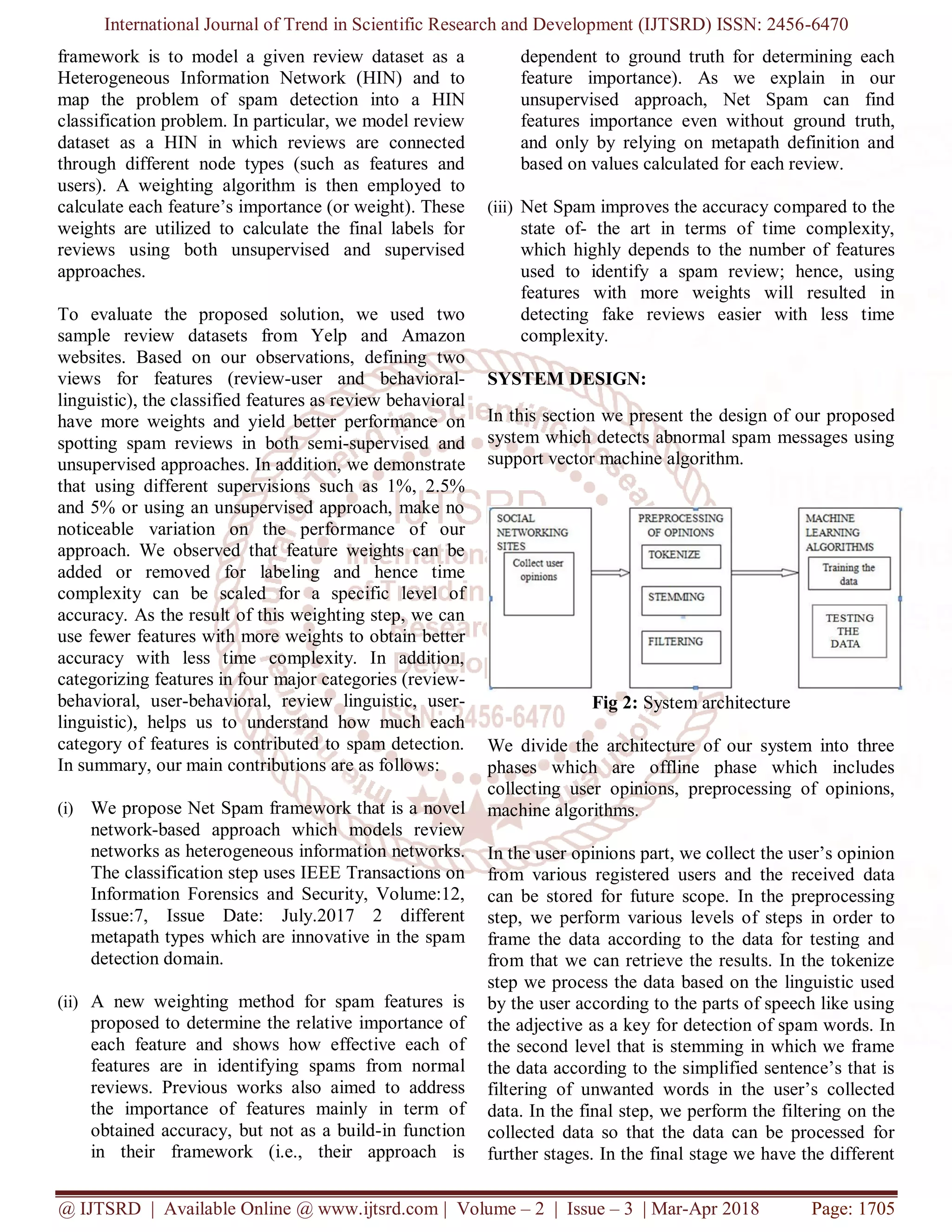 Netspam: An Efficient Approach to Prevent Spam Messages using Support Vector Machine | PDF