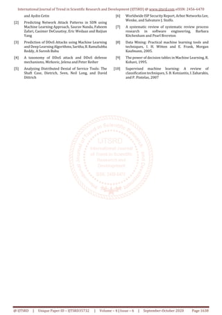 Review Paper on Predicting Network Attack Patterns in SDN using ML | PDF