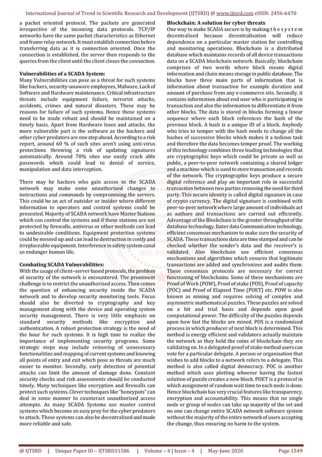 SCADA Systems Vulnerabilities and Blockchain Technology | PDF