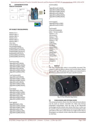 Two Wheel Controlled Spy Robot | PDF | Robotics | Technology & Computing