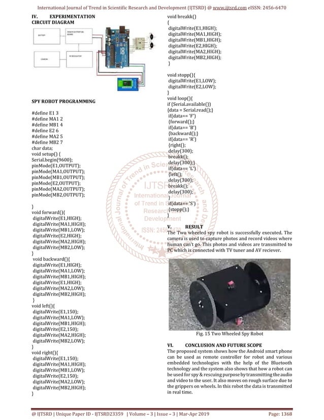 Two Wheel Controlled Spy Robot | PDF | Robotics | Technology & Computing