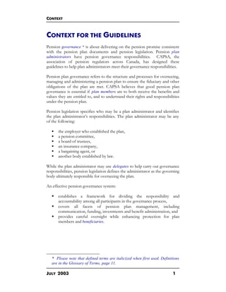 CAPSA Governance Guidelines&Questionnaire | PDF