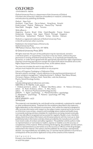 Geriatric Psychooncology A Quick Reference On The Psychosocial ...