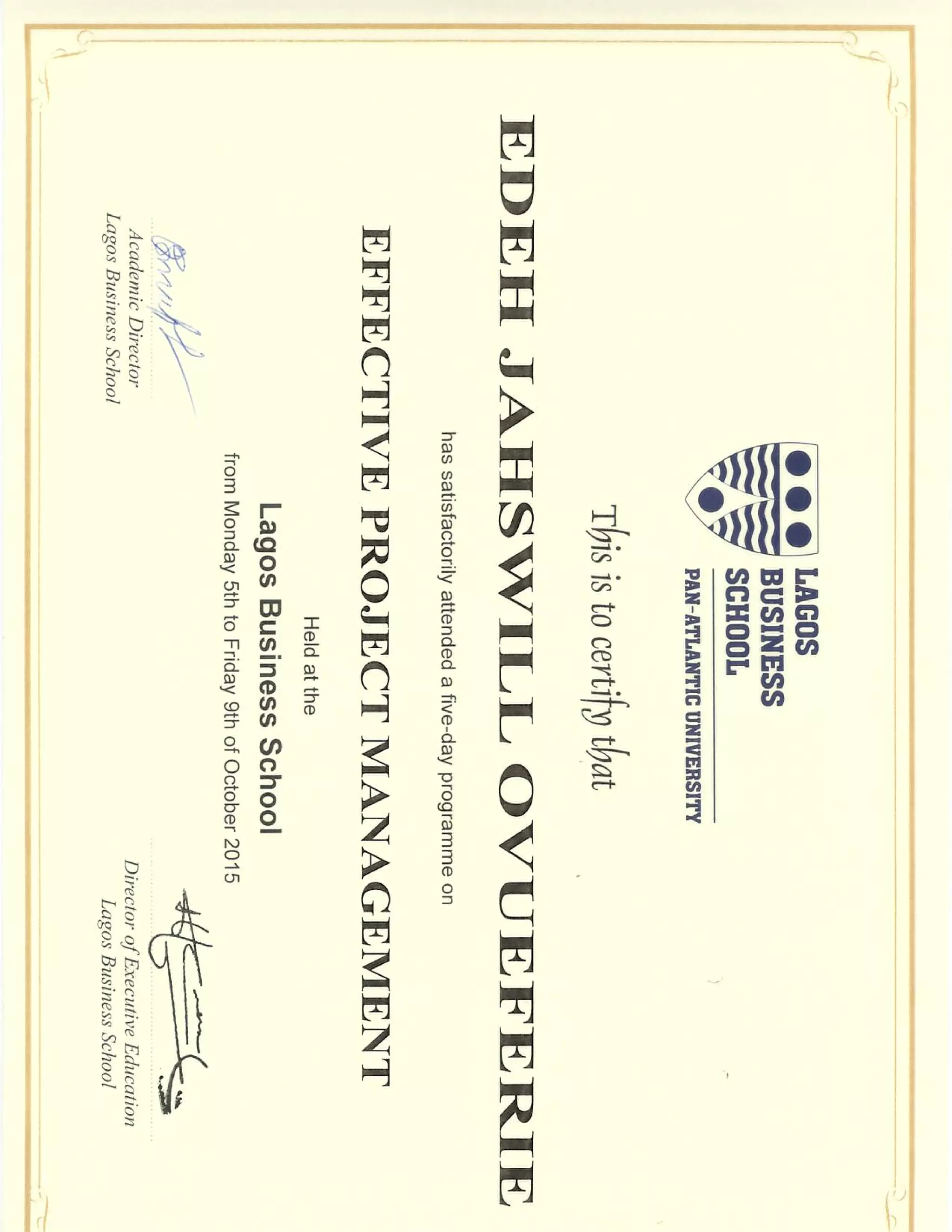 Project Management Certificate | PDF