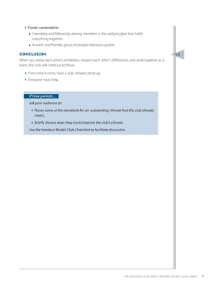 Creating The Best Club Climate (PDF) | PDF