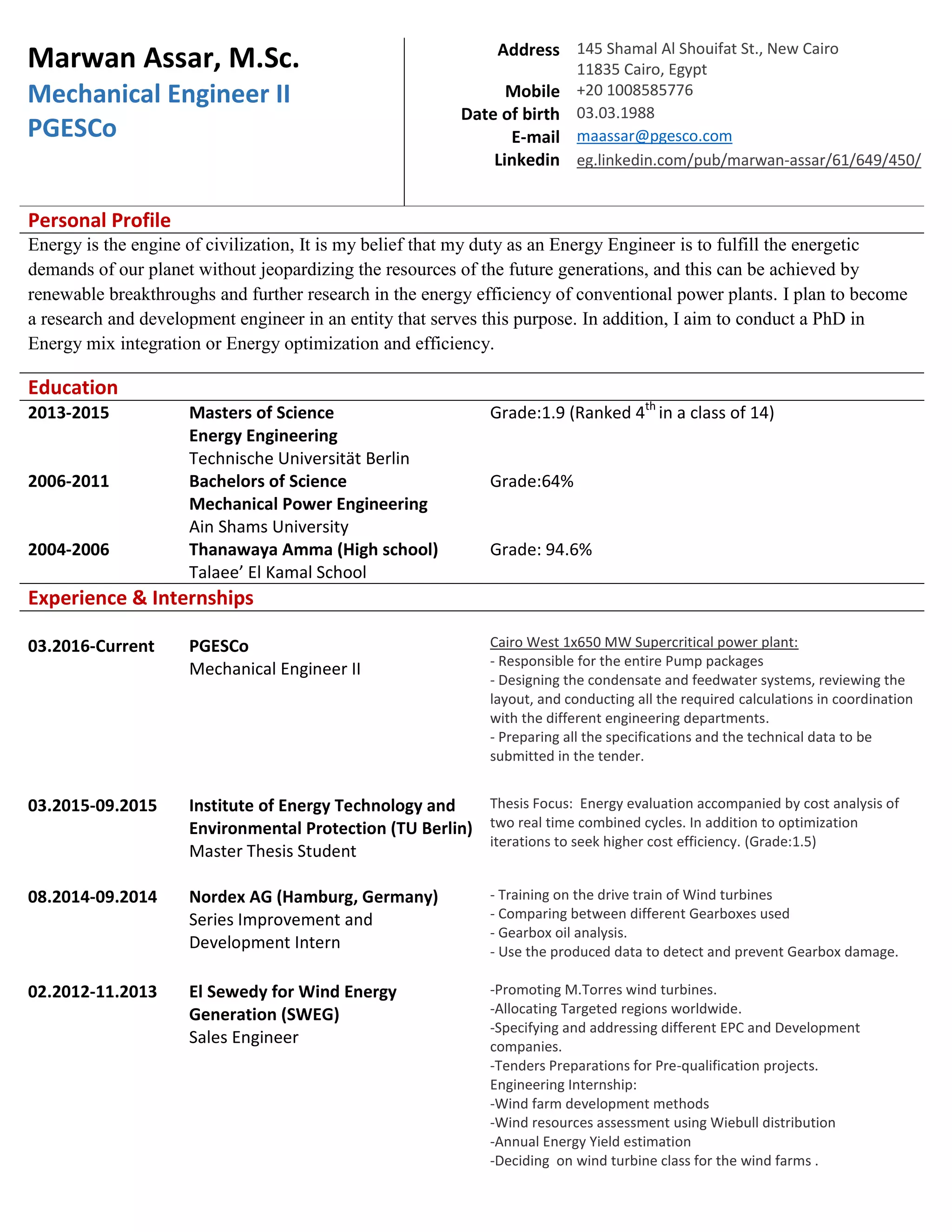 Marwan Assar CV | PDF