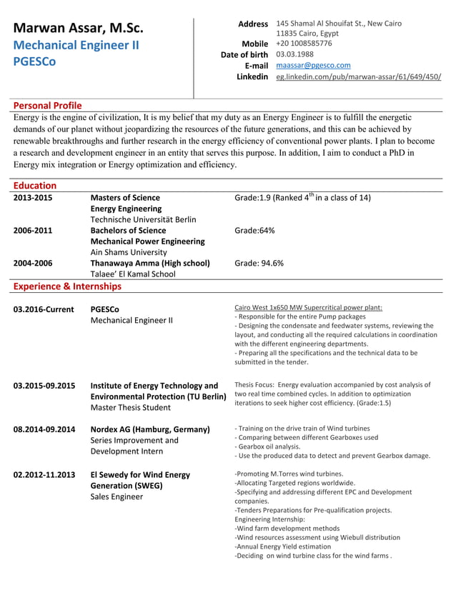 Marwan Assar CV | PDF