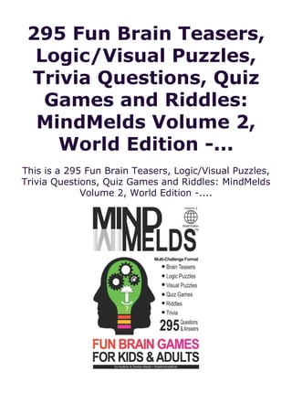 Visual Brain Teasers For Adults With Answers