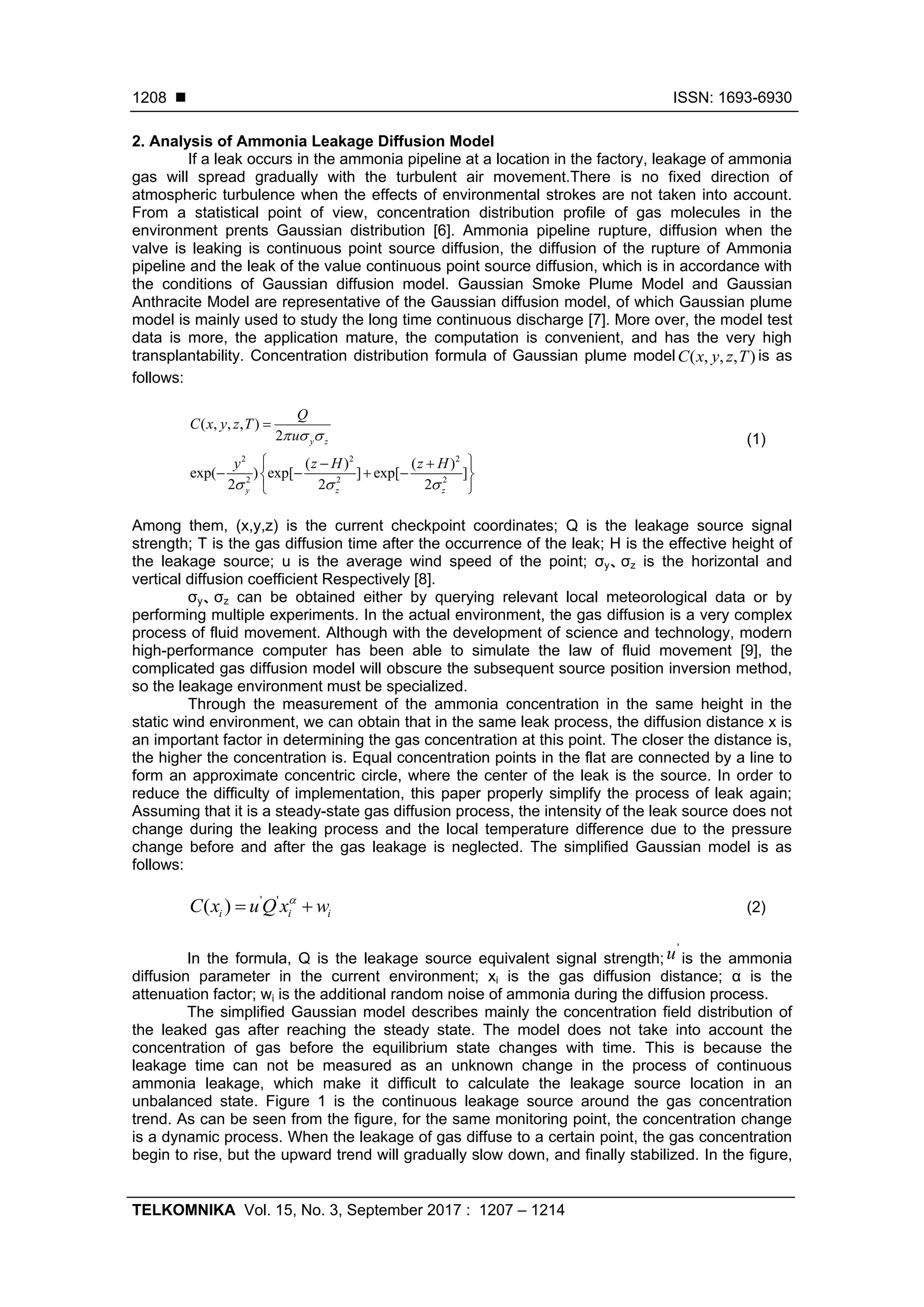 Development of Ammonia Gas Leak Detection and Location Method | PDF