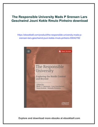 The Responsible University Mads P Srensen Lars Geschwind Jouni Kekle ...