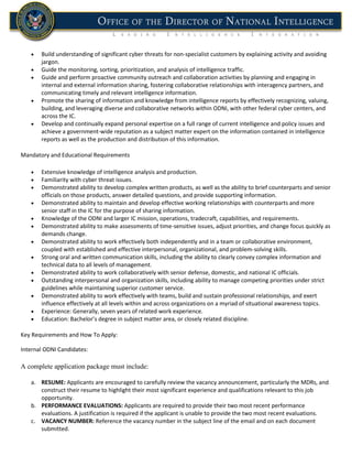 Cyber Threat Intelligence Officer ODNI | PDF