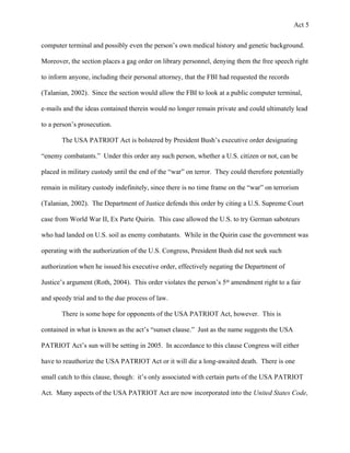 PATRIOT.Act.Essay3 | PDF