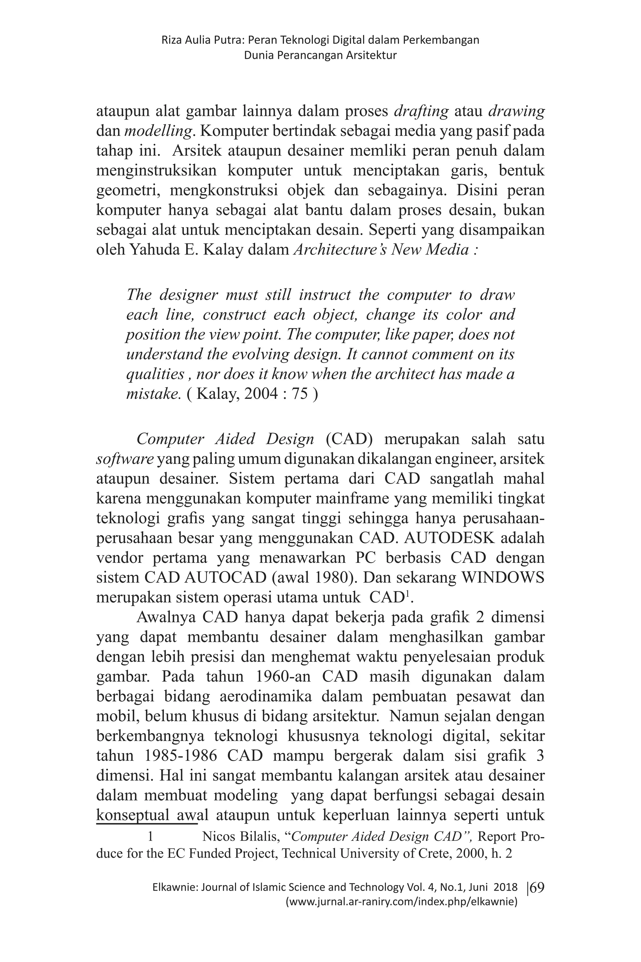 PERAN TEKNOLOGI DIGITAL DALAM PERKEMBANGAN DUNIA PERANCANGAN ARSITEKTUR | PDF