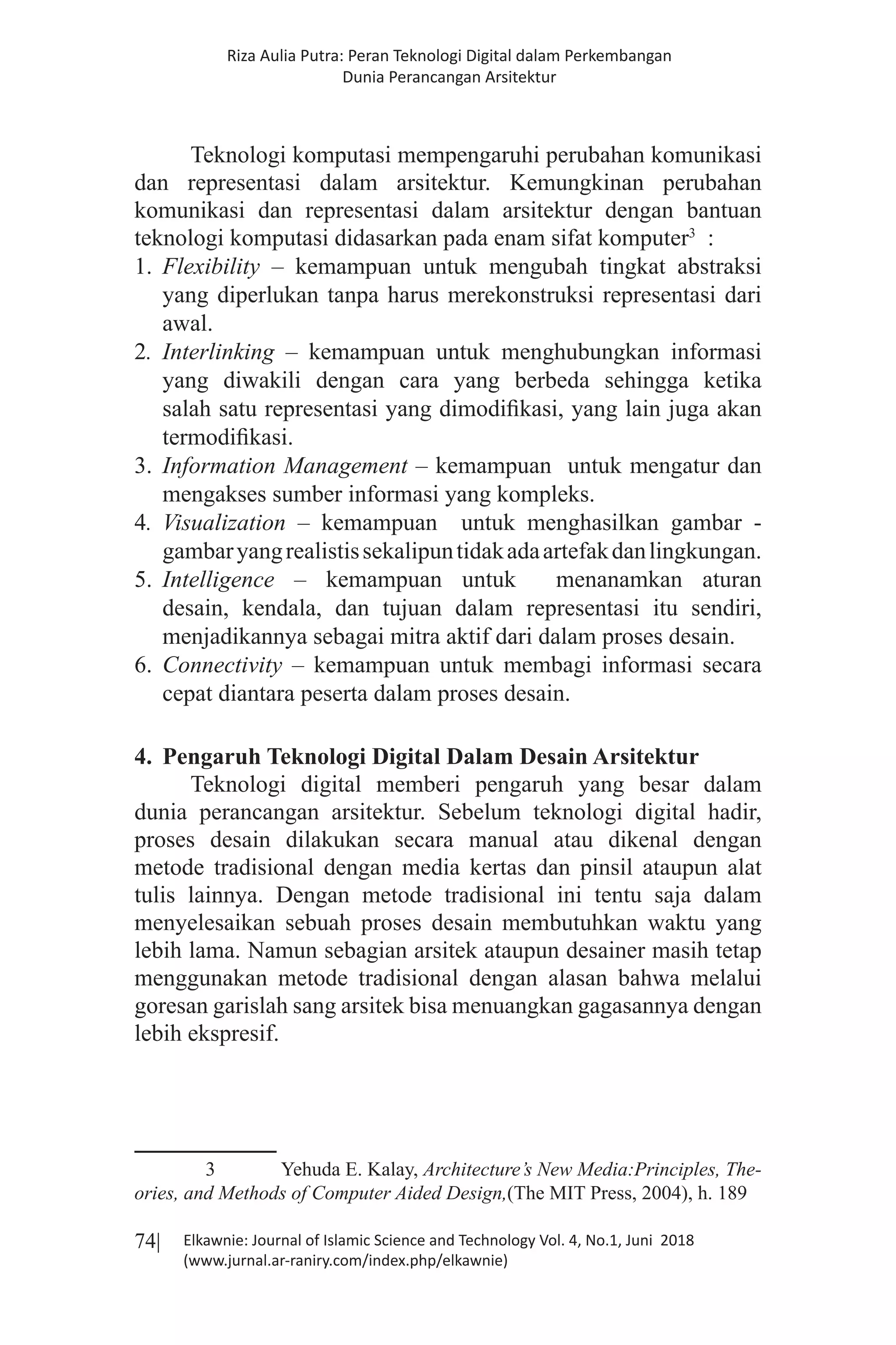 PERAN TEKNOLOGI DIGITAL DALAM PERKEMBANGAN DUNIA PERANCANGAN ARSITEKTUR | PDF