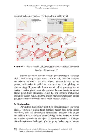 PERAN TEKNOLOGI DIGITAL DALAM PERKEMBANGAN DUNIA PERANCANGAN ARSITEKTUR | PDF