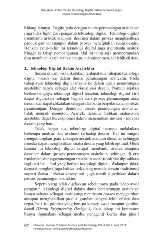 PERAN TEKNOLOGI DIGITAL DALAM PERKEMBANGAN DUNIA PERANCANGAN ARSITEKTUR | PDF