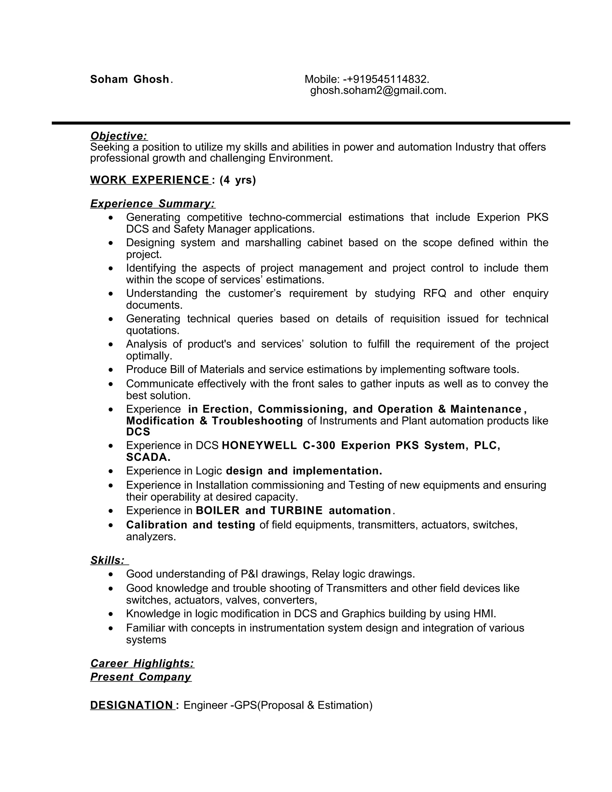 Resume of Soham Ghosh | DOC