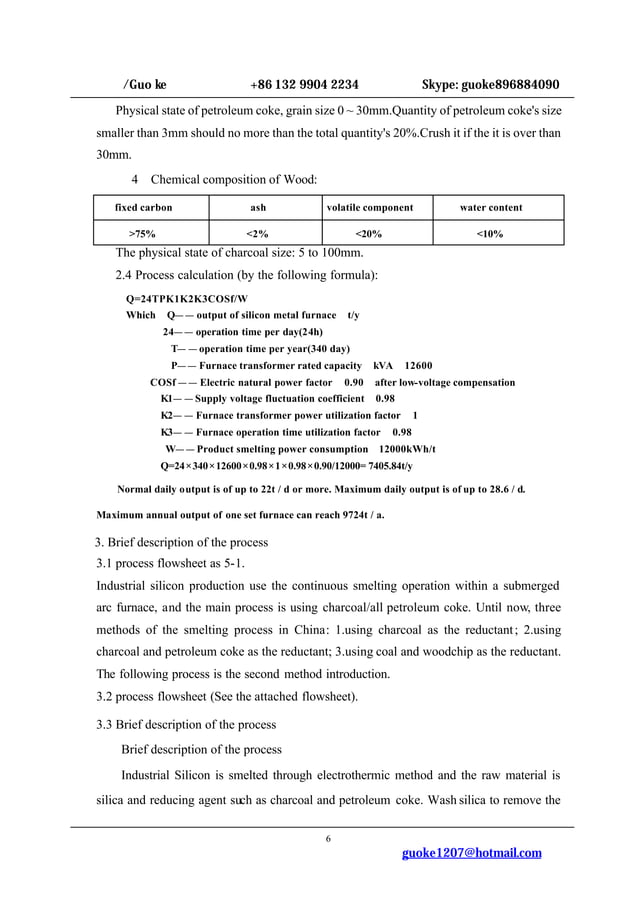 12600KVA Metal Silicon Furnace Technical Proposal | PDF