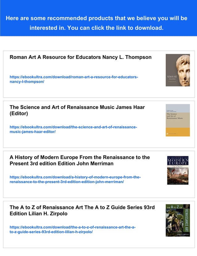 The Art of Renaissance Europe A Resource for Educators Bosiljka Raditsa ...