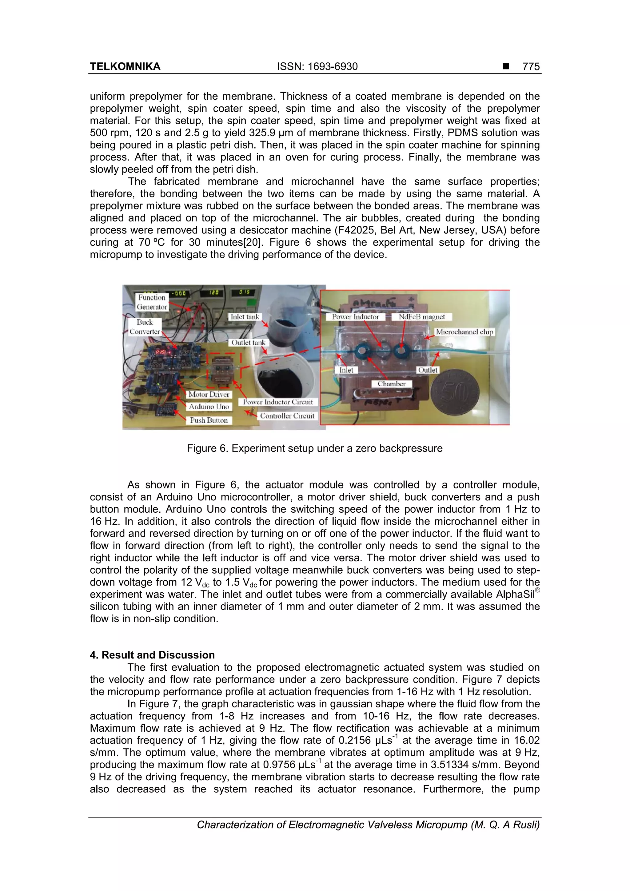Characterization of Electromagnetic Valveless Micropump | PDF