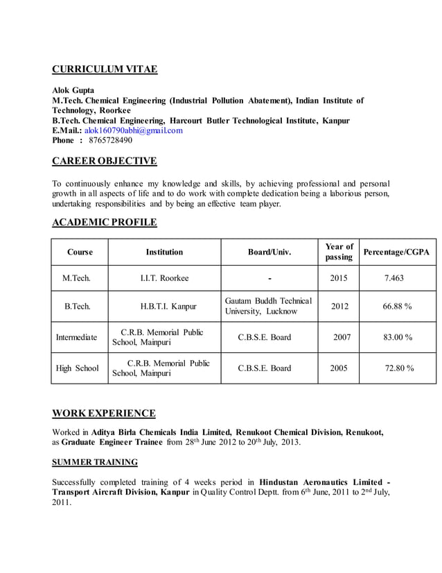 CV Alok Gupta | PDF