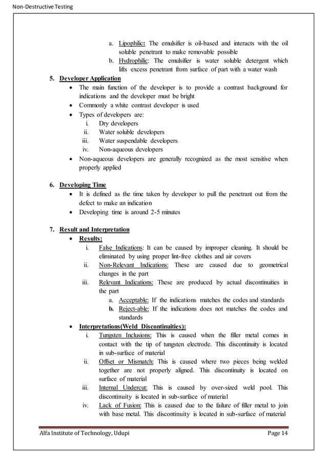 3.LIQUID PENETRANT TESTING | DOCX | Chemistry | Science