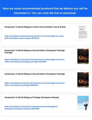 Introduction To World Religions Christopher Partridge | PDF
