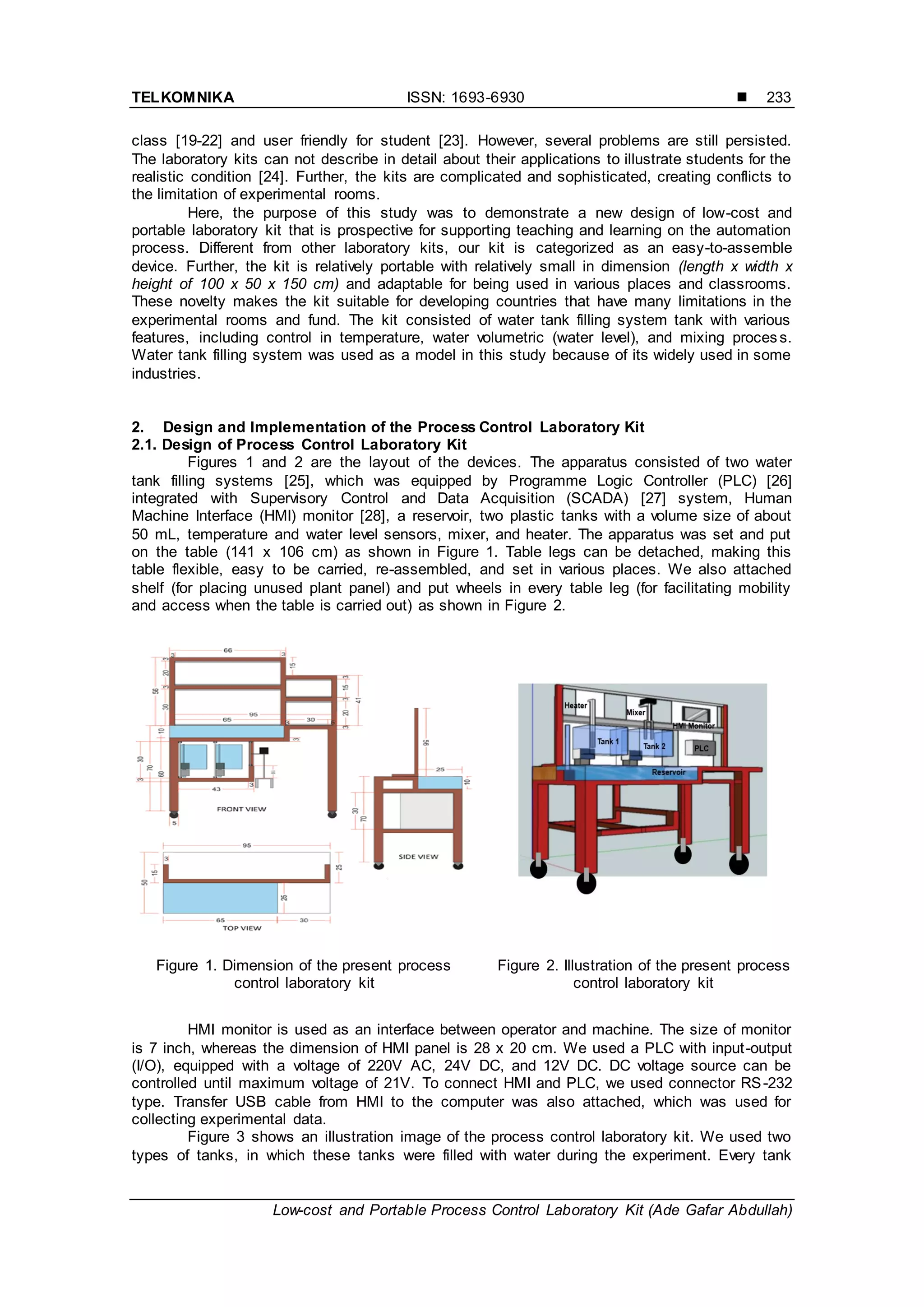 Low-cost and Portable Process Control Laboratory Kit | PDF