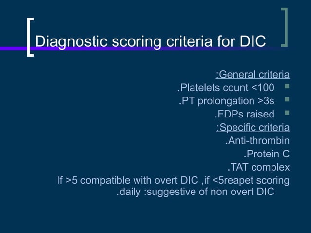 Disseminated Intravascular Coagulation (DIC)ation | PPT