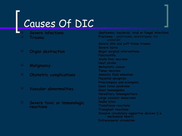Disseminated Intravascular Coagulation (DIC)ation | PPT
