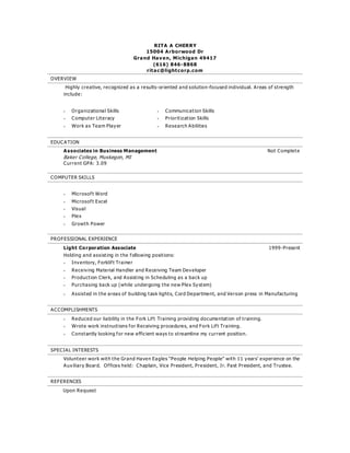 Rita's Resume | DOCX