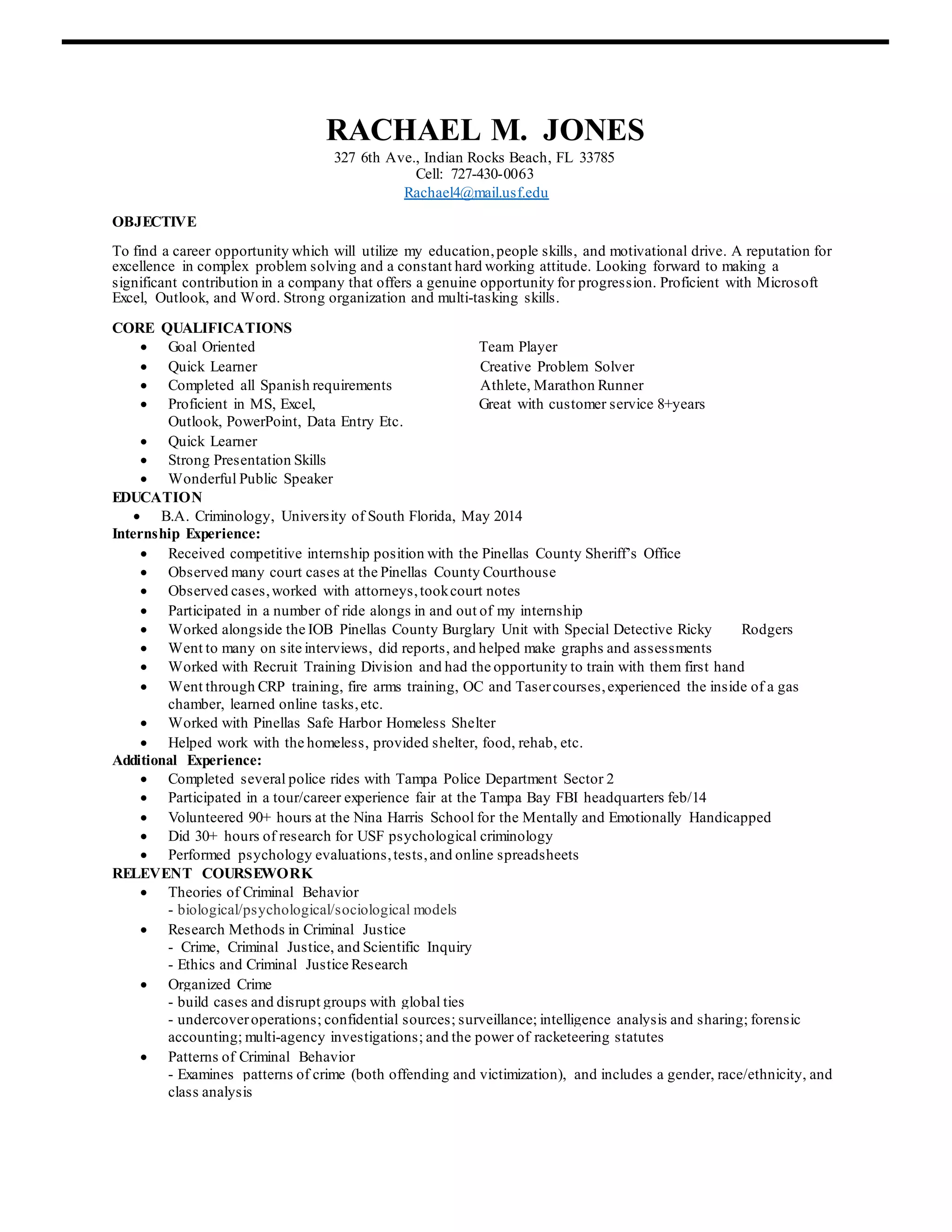RESUME RACHAEL M. JONES | DOCX