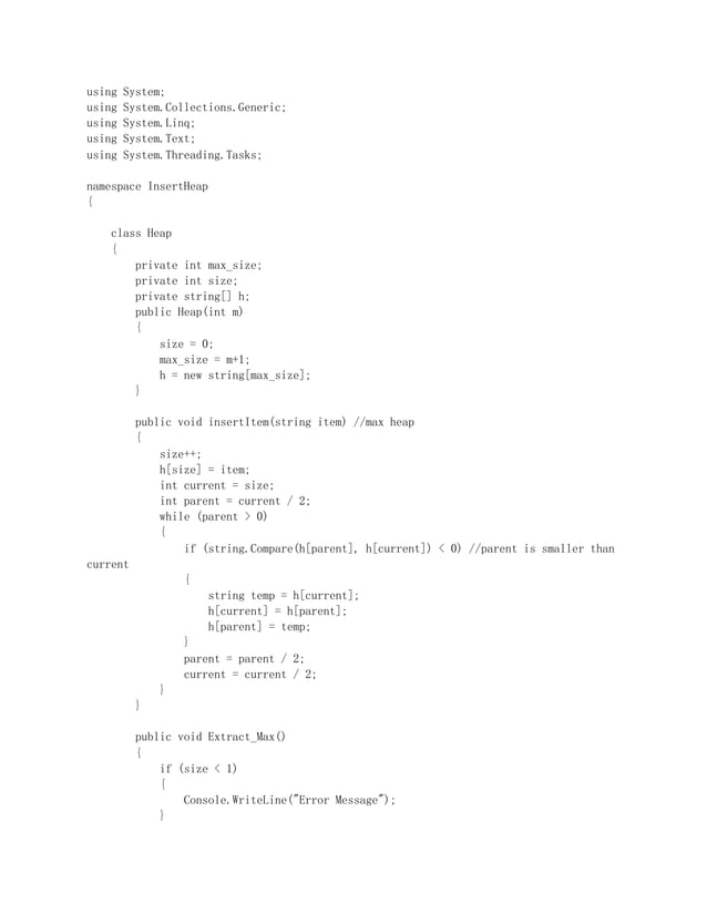 Heap | DOCX | Programming Languages | Computing