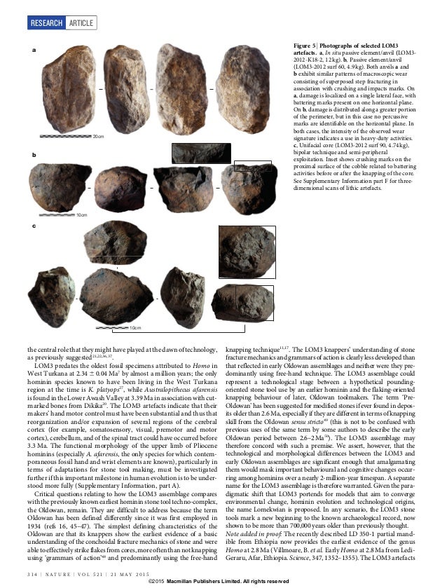 3.3-million-year-old stone tools from Lomekwi 3, West Turkana, Kenya