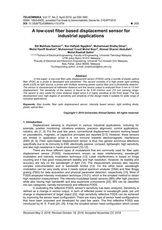 A low-cost fiber based displacement sensor for industrial applications | PDF | Physics | Science