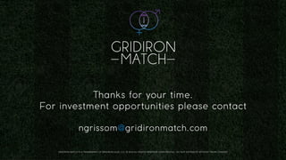 PitchDeck_GridironMatch Final | PDF